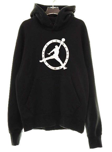 【中古】ナイキ NIKE × OFF‐WHITE 21AW オフホワイト コラボ ジョーダン フーディ パーカー ブラック 黒 刺繍241025
