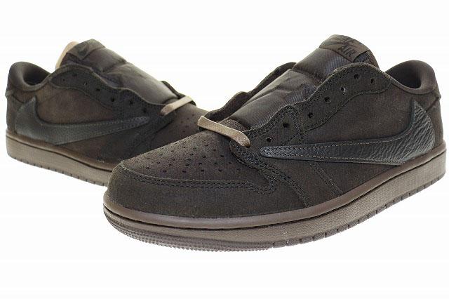 【中古】ナイキ NIKE × TRAVIS SCOTT AIR JORDAN 1 LOW OG VELVET BROWN 26cm DM7866-202 ☆AA★▲■250224