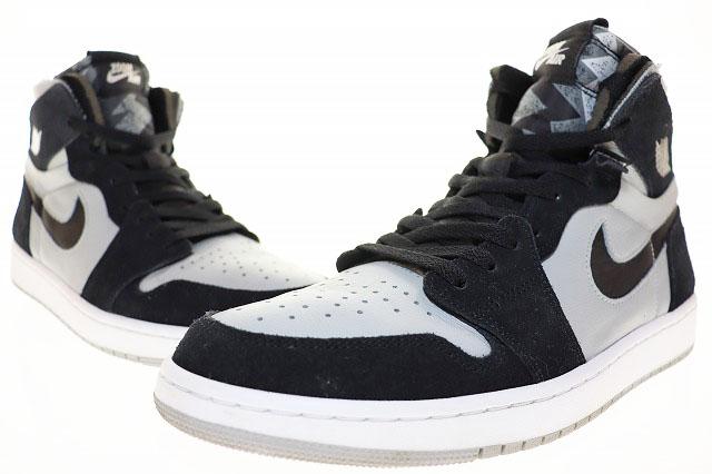 【中古】ナイキ NIKE AIR JORDAN 1 ZOOM AIR CMFT BLACK LIGHT SMOKE GREY エア ジョーダン ズーム エア コンフォート