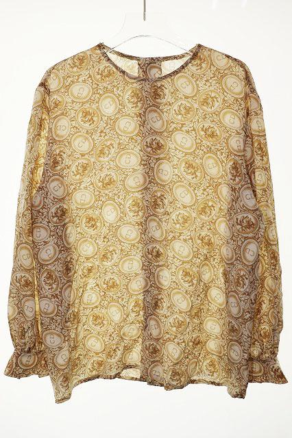 【中古】クリスチャンディオール Christian Dior OLD VINTAGE シルク ブラウス カットソー Mサイズ ☆AA★●250507