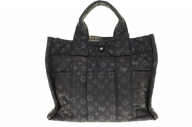 【中古】ポーター PORTER HEAD PORTER TANKER タンカー モノグラム ハンド トートバッグ ブラック ●▲■250426