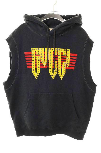 【中古】グッチ GUCCI COTTON JERSEY SLEEVELESS HOODIE M 663243 XJET5 コットン ジャージ スタッズ ☆AA★250324