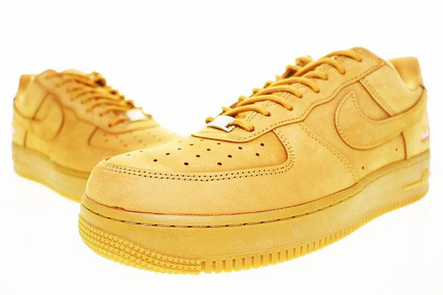 【中古】ナイキ NIKE AIR FORCE 1 LOW W SP SUPREME WHEAT 2022 28cm FLAX DN1555-200 シュプリーム ▲■250522