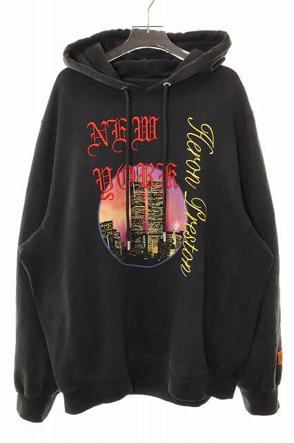 【中古】ヘロンプレストン HERON PRESTON PULLOVER PRINT HOODIE BLACK M HMBB007S20896025 ☆AA★250420