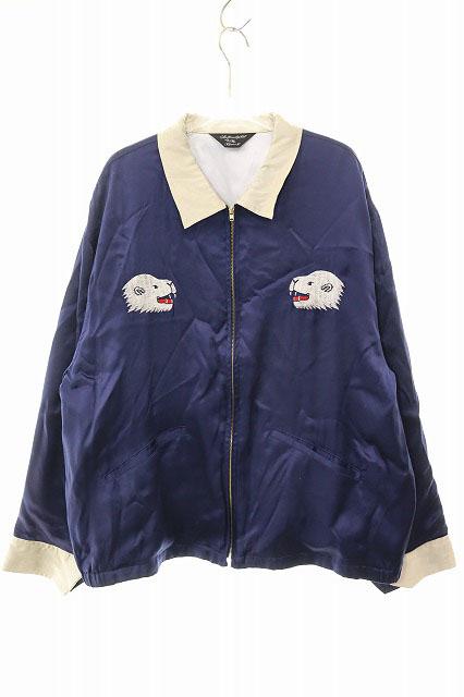 【中古】アンドファミリー andfamily SOUVENIR SATIN JACKET NAVY XL JK2405776 スーベニア サテン ジャケット 250413