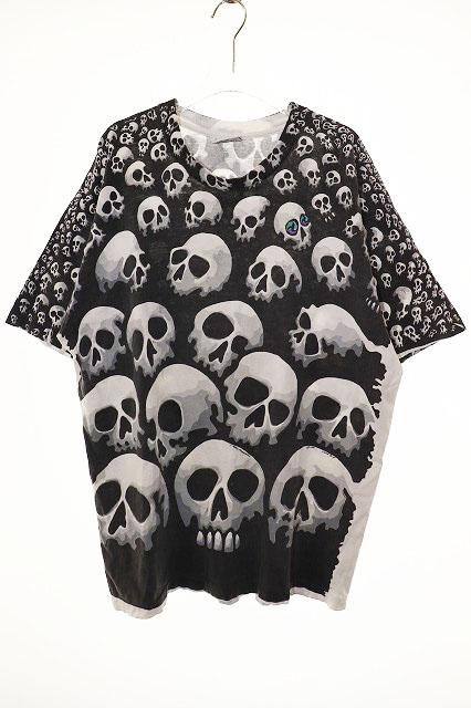 【中古】LIQUID BLUE 90S SKULL TEE XL USA製 92年 リキッドブルー ビンテージ スカル デザイン Tシャツ 250430