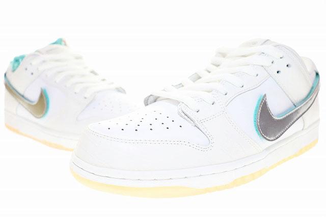 【中古】ナイキ NIKE SB DUNK LOW PRO OG QS DIAMOND SUPPLY CO. 2018 29.5cm WHITE BV1310-100 ▲■250515