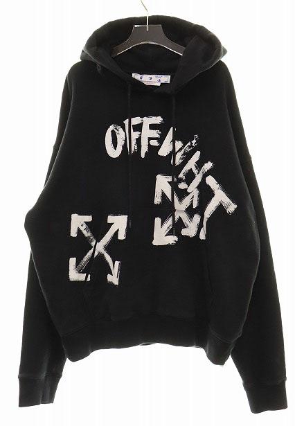 【中古】オフホワイト OFF WHITE 22AW SCRIPT HOODIE BLACK スクリプト フーディ パーカー ブラック 黒 ☆AA★250620