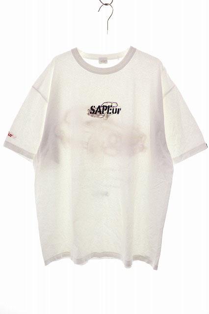 【中古】サプール SAPEur × MASATOSHI HAMADA CORONA MARK-?U WHITE XL コロナ マーク プリント Tシャツ 半袖 250604