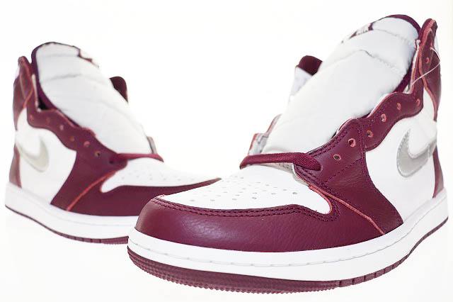 【中古】ナイキ NIKE AIR JORDAN 1 RETRO HIGH OG BORDEAUX LLIC SILVER エア ジョーダン レトロ ハイ ボルドー