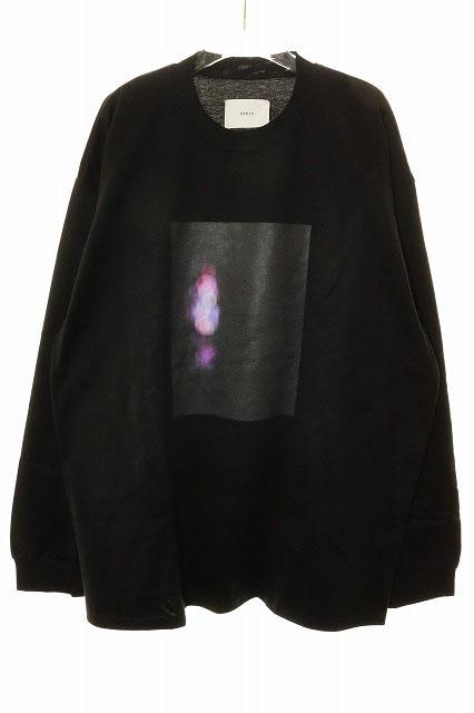 【中古】シュタイン stein OVERSIZED LONG SLEEVE TEE BLACK M ST.727 オーバーサイズ ロンT プリント ●■250728