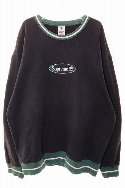 【中古】シュプリーム SUPREME × TIMBERLAND 21SS CREWNECK NAVY XL ティンバーランド コラボ ☆AA★250830