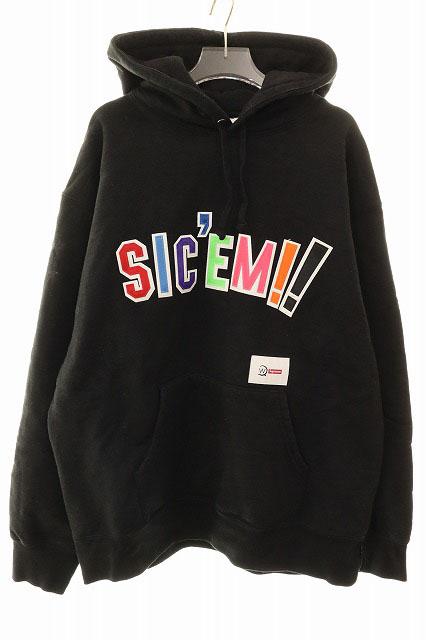 【中古】シュプリーム SUPREME × WTAPS SIC’EM HOODED SWEATSHIRT BLACK L ダブルタップス フーデッド ☆AA★250914