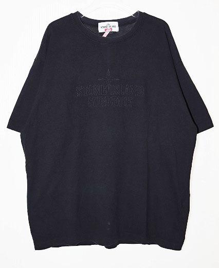 【中古】シュプリーム SUPREME × STONE  22AW EMBROIDERED LOGO S/S TOP L 7325201S1 ストーン アイランド