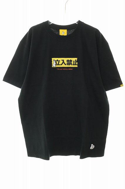 【中古】エフアールツー FR2 立入禁止TEE BLACK L Tシャツ 刺繍 半袖 ブラック ☆AA★■250910 メンズ