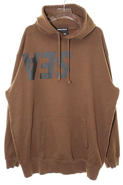 【中古】ウィンダンシー WIND AND SEA × GOD SELECTION XXX STRAIGHT HOODED SWEAT SHIRT BROWN ゴッド セレクション