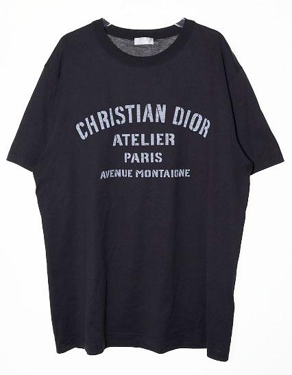 【中古】ディオール Dior 21SS ATELIER LOGO PRINT TEE BLACK XL 043J615A0589 アトリエ ロゴ プリント Tシャツ