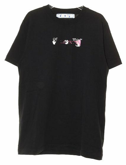 【中古】オフホワイト OFF WHITE ACRYLIC ARROW TEE BLACK S アクリル アロー ロゴ プリント Tシャツ ブラック