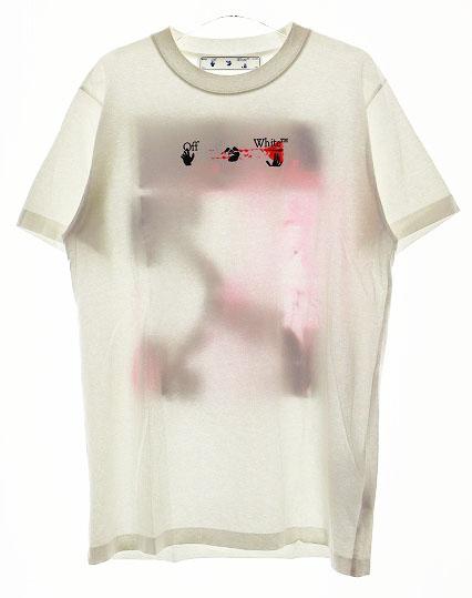 【中古】オフホワイト OFF WHITE ACRYLIC ARROW TEE WHITE S アクリル アロー ロゴ プリント Tシャツ ホワイト ピンク