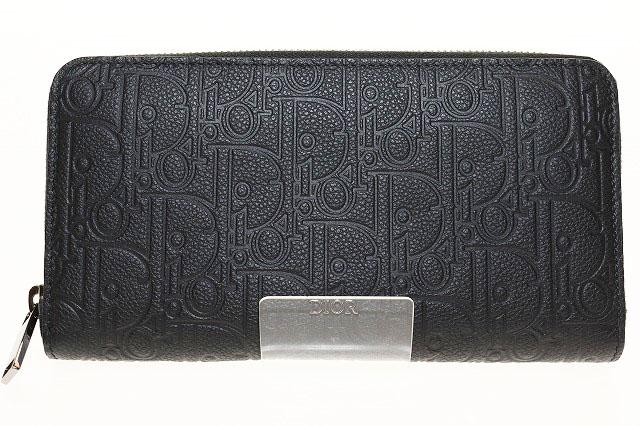 【中古】ディオール Dior ロングジップウォレット ディオールオブリーク グラビティ レザー 財布 ☆AA★▲■251024