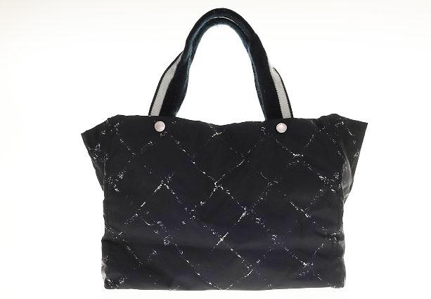 【中古】シャネル CHANEL 旧 トラベルライン トートバッグ フランス製 ブラック ☆AA★●▲251025 レディース