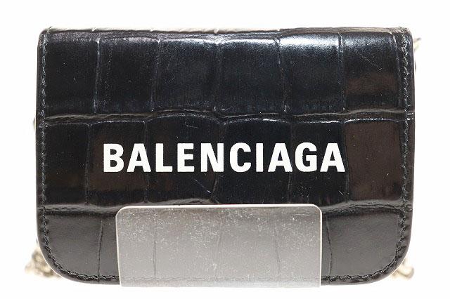 【中古】バレンシアガ BALENCIAGA 22SS MINI CHAIN WALLET BLACK 618145 ミニ チェーン ウォレット ブラック 財布