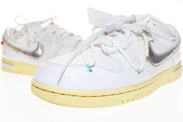 【中古】ナイキ NIKE × OFF-WHITE DUNK LOW 1 OF 50 WHITE 1 27.5cm DM1602-127 オフホワイト ☆AA★▲■250914