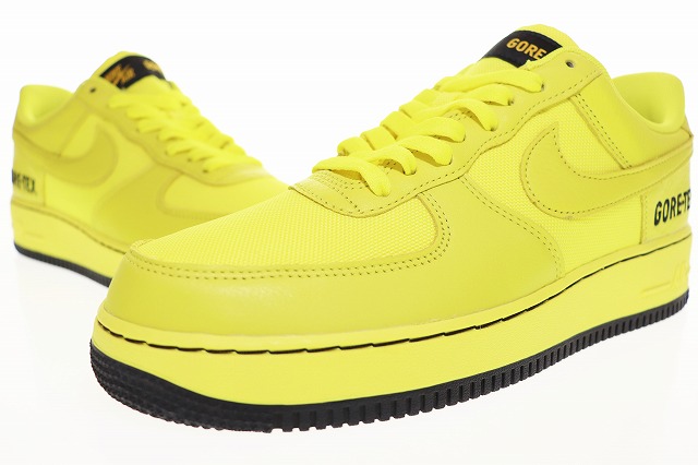 【中古】ナイキ NIKE AIR FORCE 1 GORE-TEX GTX DYNAMIC YELLOW BLACK 27.5cm エア フォース ワン ゴアテックス ▲■250819