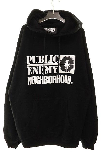 【中古】ネイバーフッド NEIGHBORHOOD 23AW NH X PUBLIC ENEMY.SWEATPARKA LS L BLACK 232UWNH-CSM01 ☆AA★250914