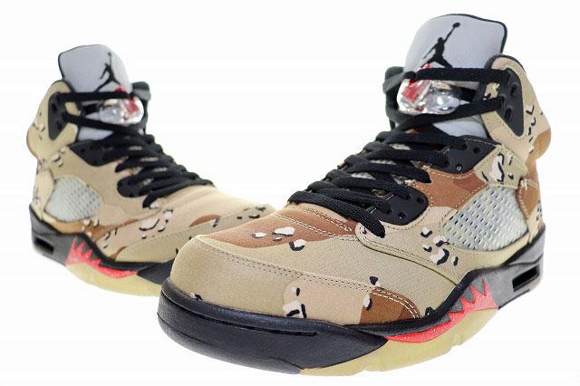 【中古】ナイキ NIKE 観賞用 AIR JORDAN 5 RETRO SUPREME 2015 27cm DESERT CAMO 824371-201 AJ5 ▲■250828