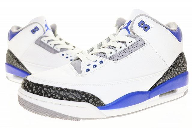 【中古】ナイキ NIKE AIR JORDAN 3 RETRO RACER BLUE 28cm エア ジョーダン レトロ レーサーブルー ▲■250827