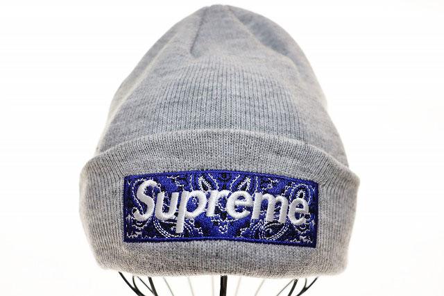 【中古】シュプリーム SUPREME 19AW NEW ERA BOX LOGO BEANIE GREY ニューエラ ボックス ロゴ ☆AA★▲■251001