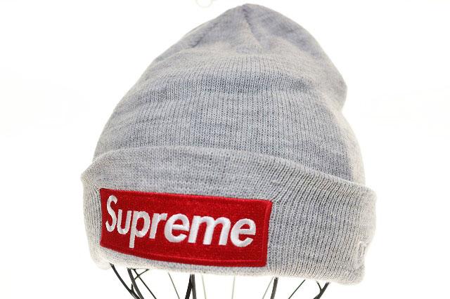 【中古】シュプリーム SUPREME 18AW NEW ERA BOX LOGO BEANIE GREY ニューエラ ボックス ロゴ ☆AA★▲■251003