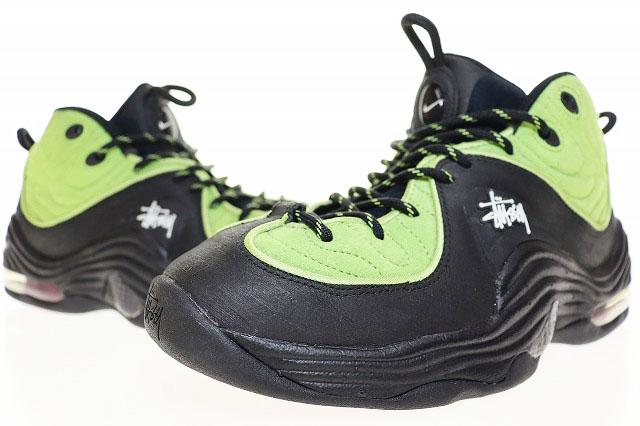 【中古】ナイキ NIKE × STUSSY AIR PENNY 2 SP VIVID GREEN BLACK 26.5cm DX6933-300 ステューシー ▲■250905