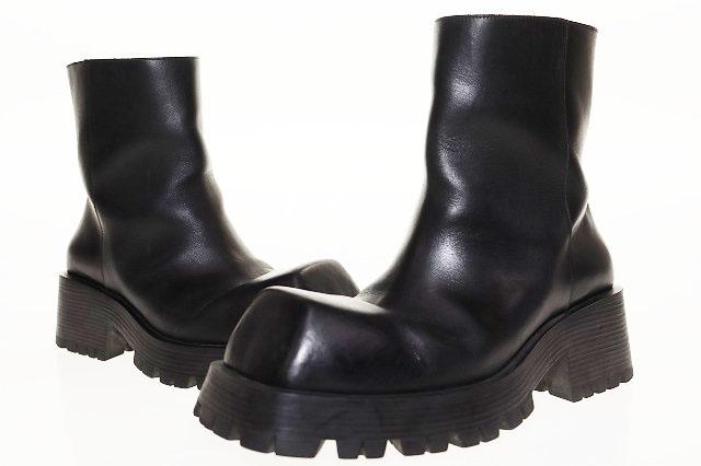 【中古】バレンシアガ BALENCIAGA TROOPER BOOT BLACK 27.5cm 678414 レザートルーパー ブーツ ☆AA★▲■251110