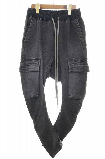 【中古】エーエフアーティファクト A.F ARTEFACT CARGO STRECH DENIM SARROUEL SKINNY BLACK SIZE2 ●■250923