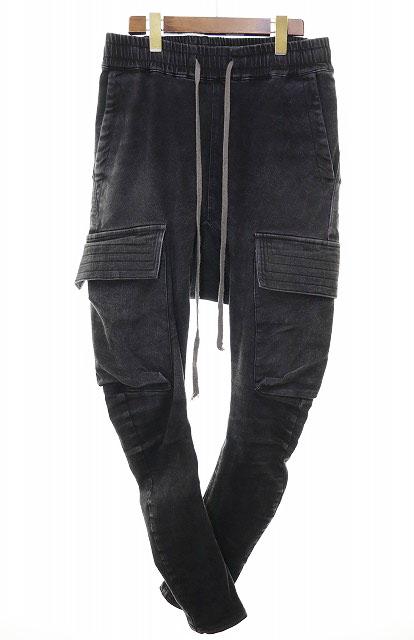 【中古】エーエフアーティファクト A.F ARTEFACT CARGO SAROUEL SKINNY BLACK SIZE2 カーゴ サルエル ●250922