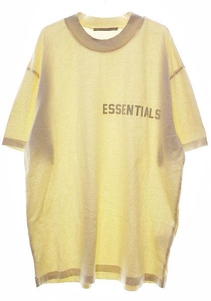【中古】エフオージー エッセンシャルズ FOG ESSENTIALS S/S TEE BEIGE L 半袖 ロゴ ワッペン TEE モックネック