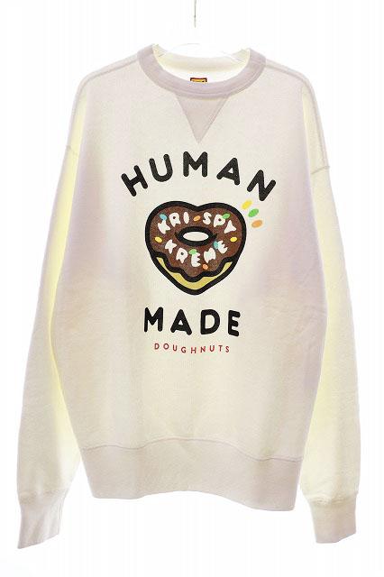 【中古】ヒューマンメイド HUMAN MADE × KRISPY KREME DOUGHNUTS CREWNECK SWEATSHIRT WHITE XL ☆AA★251031