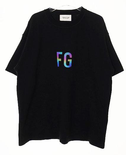 【中古】フィアオブゴッド Fear of God 6th FG REFLECTOR LOGO TEE BLACK S リフレクター ロゴ プリント Tシャツ 半袖