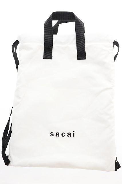 【中古】サカイ sacai 22SS リバーシブル ナップサック トートバッグ 巾着 ホワイト バンダナ柄 ●▲251003