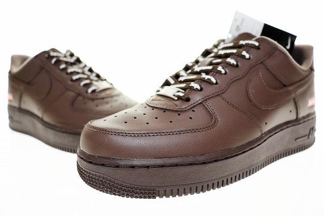 【中古】ナイキ NIKE AIR FORCE 1 LOW SP BAROQUE BROWN 2023 25cm SUPREME CU9225-200 エア フォース ▲■251007