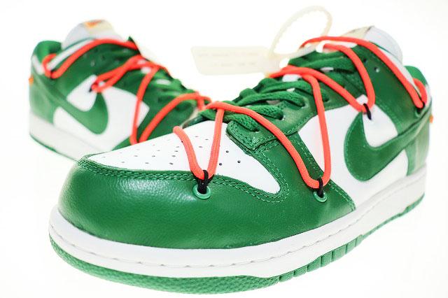 【中古】ナイキ NIKE × OFF WHITE DUNK LOW WHITE PINE GREEN 29cm オフホワイト ダンク ロー ☆AA★▲■251106
