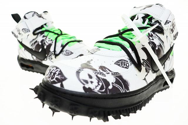 【中古】ナイキ NIKE × OFF WHITE AIR FORCE 1 MID 26cm オフ ホワイト エア フォース ミッド ☆AA★▲■251105