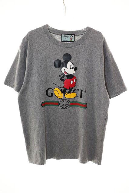 【中古】グッチ GUCCI × DISNEY ディズニー コラボ ミッキー ロゴ プリント Tシャツ Sサイズ ☆AA★251022