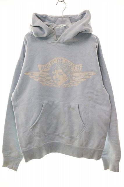 【中古】セントマイケル SAINTMICHAEL 21SS HOODIE ANGEL M ダメージ加工 エンジェル プリント ☆AA★251217