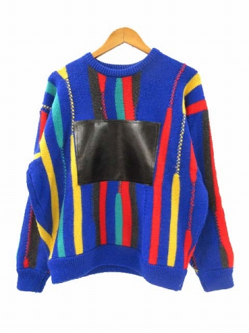 【中古】クージー COOGI 90s 3Dニット セーター オースラリア製 ブルー XL メンズ