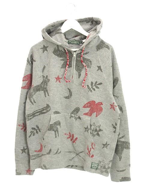 【中古】ラルフローレン Brushed Fleece Graphic Hoodie フリース グラフィック フーディー パーカー S グレー