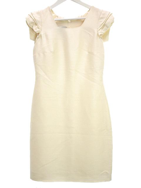 【中古】ヴァレンティノ ヴァレンチノ  VALENTINO シルク ドレス ワンピース 4 アイボリー系 絹 レディース