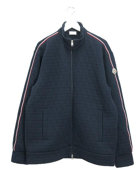 【中古】モンクレール MONCLER MAGLIA APERTA CON ZIP キルティング ジップアップ トラック ジャケット XL ネイビー